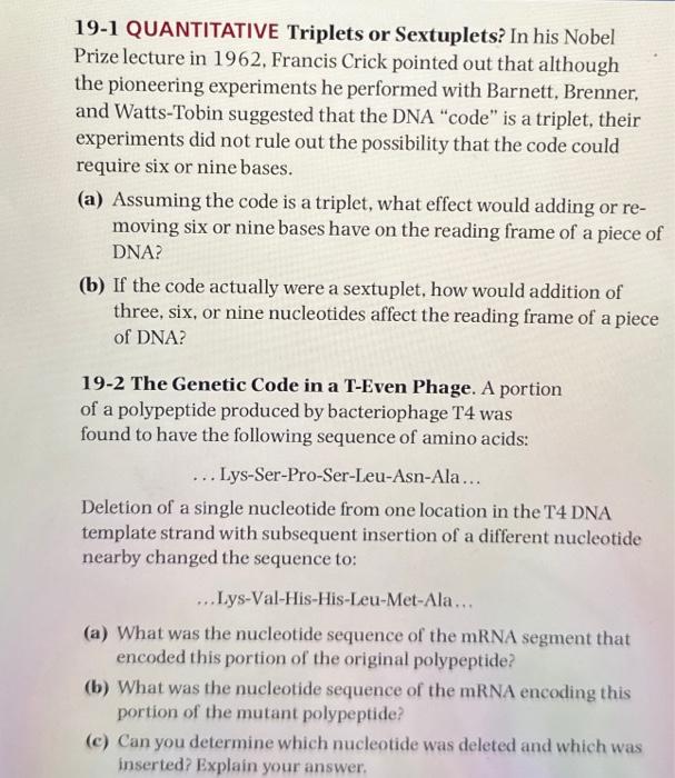 Solved 19-1 QUANTITATIVE Triplets or Sextuplets? In his | Chegg.com