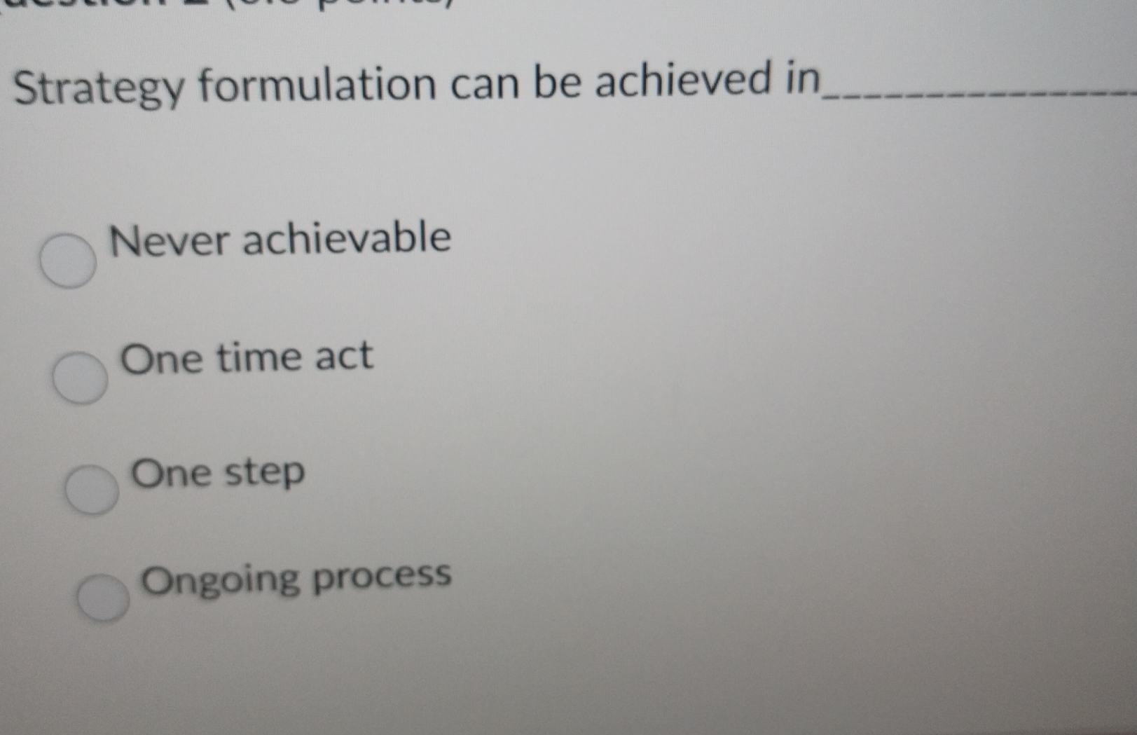 Solved Strategy formulation can be achieved in q,Never | Chegg.com