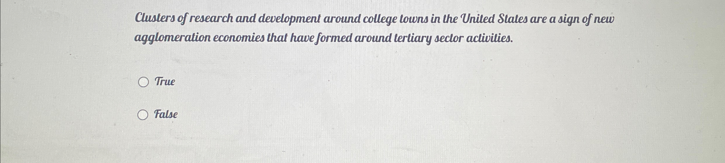 Solved Clusters of research and development around college | Chegg.com