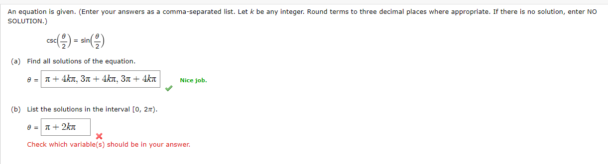 Solved An equation is given. (Enter your answers as a | Chegg.com