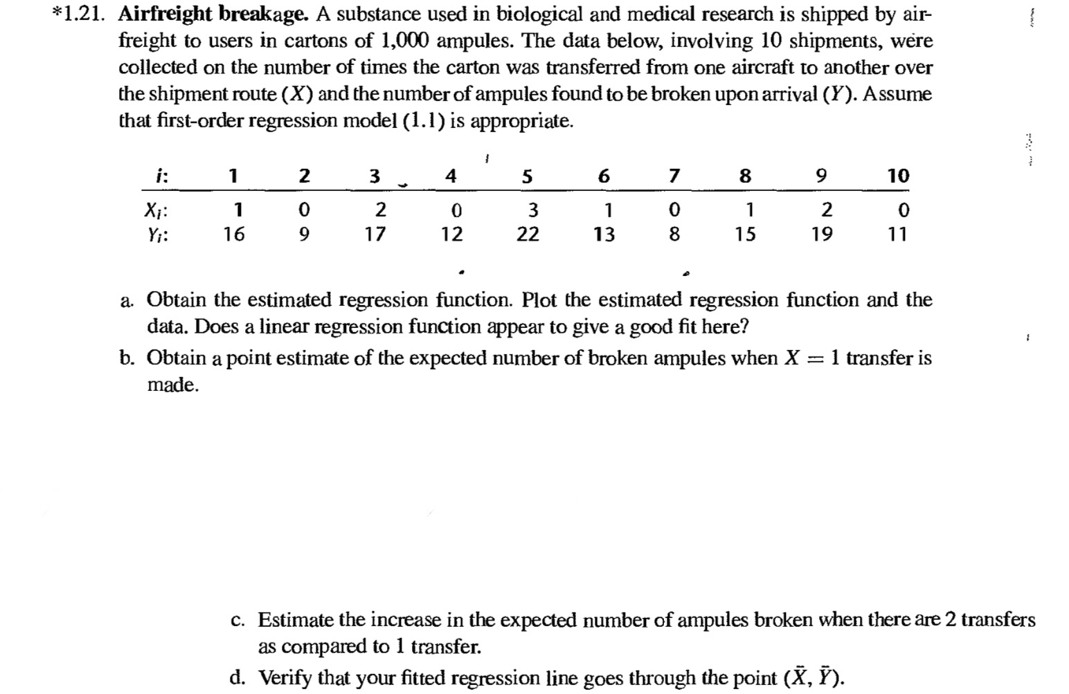Solved *1.21. ﻿Airfreight breakage. A substance used in | Chegg.com