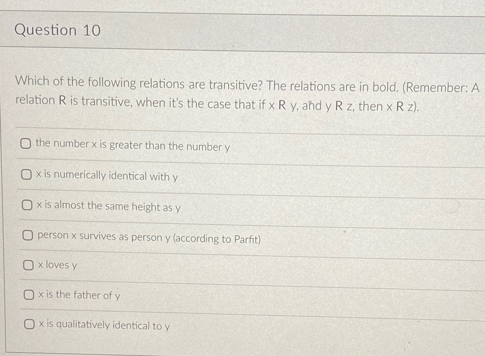 Solved Question 10Which of the following relations are | Chegg.com