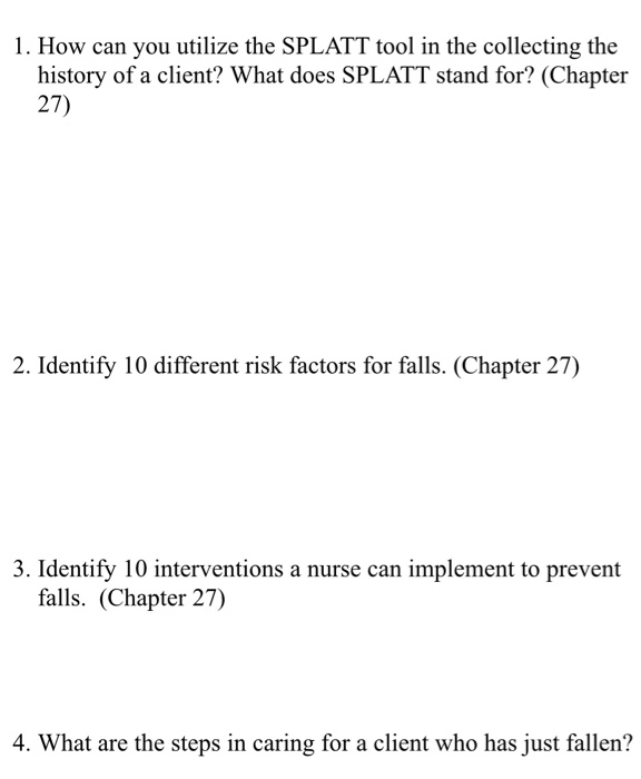 Solved 1. How can you utilize the SPLATT tool in the | Chegg.com