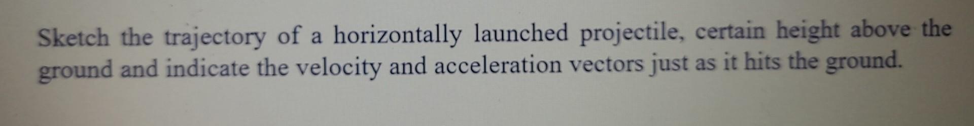 Solved Sketch The Trajectory Of A Horizontally Launched
