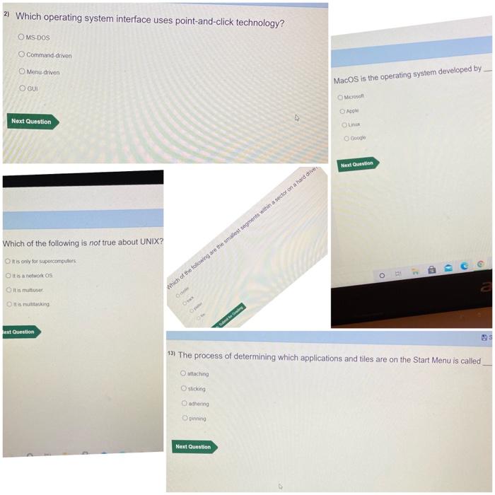 Solved 2) Which operating system interface uses | Chegg.com