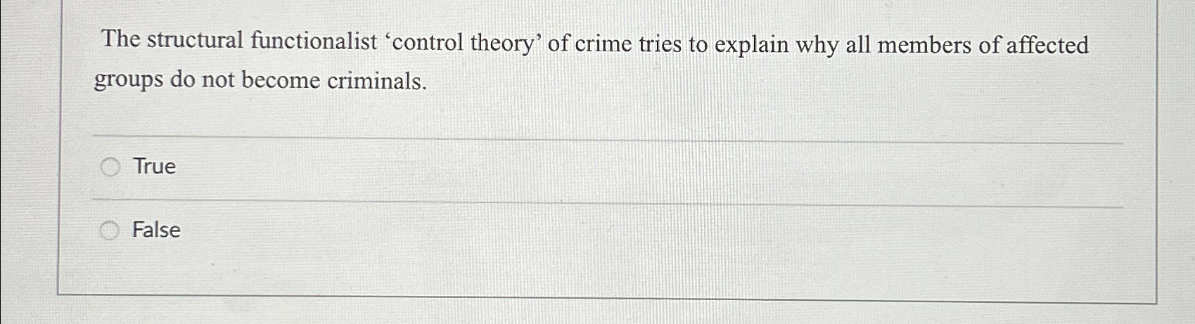 Solved The structural functionalist 'control theory' of | Chegg.com