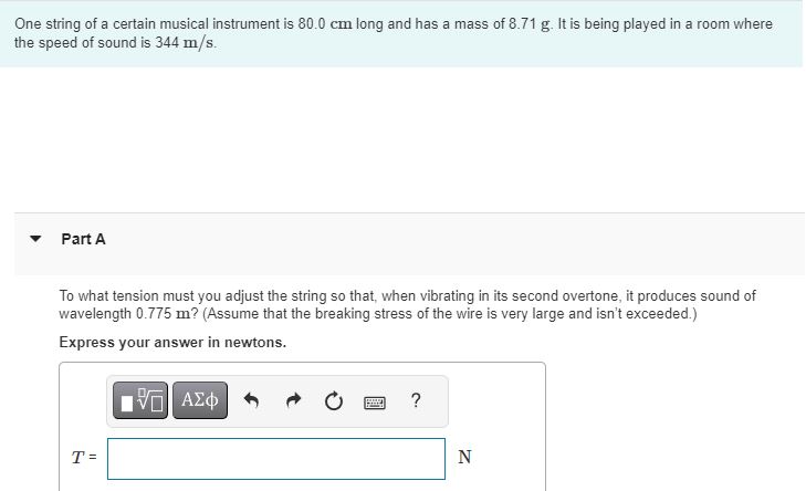 One string of a certain musical instrument is 80.0cm | Chegg.com