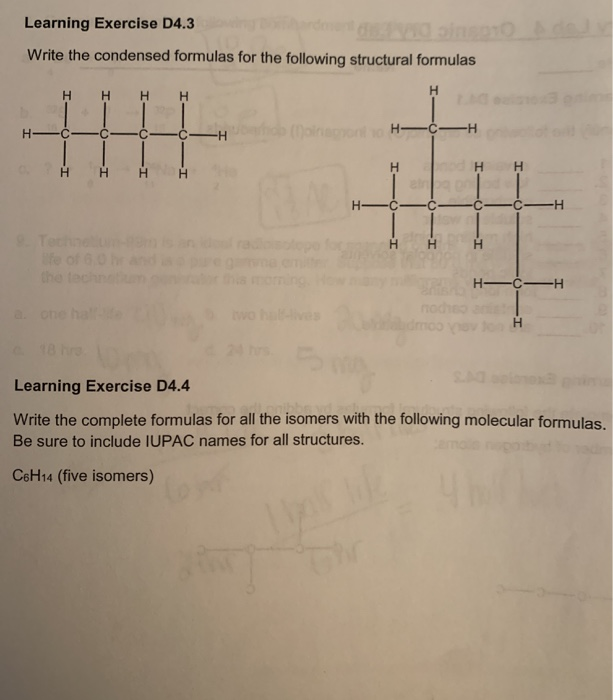 Solved Learning Exercise 14.5 Write the condensed structure | Chegg.com