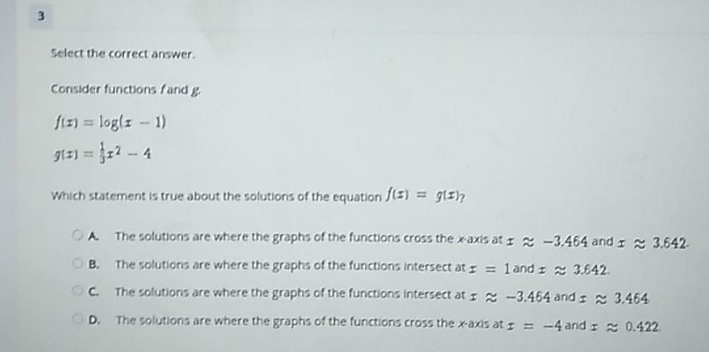 Solved 3 Select The Correct Answer Consider Functions Fand