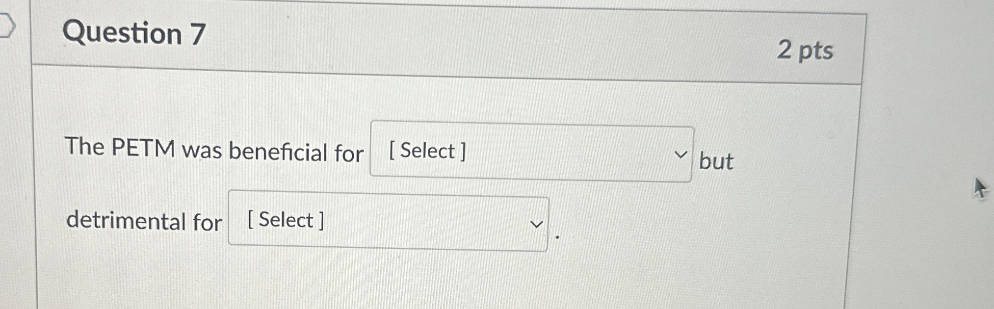 Solved Question 72 ﻿ptsThe PETM was beneficial for but | Chegg.com