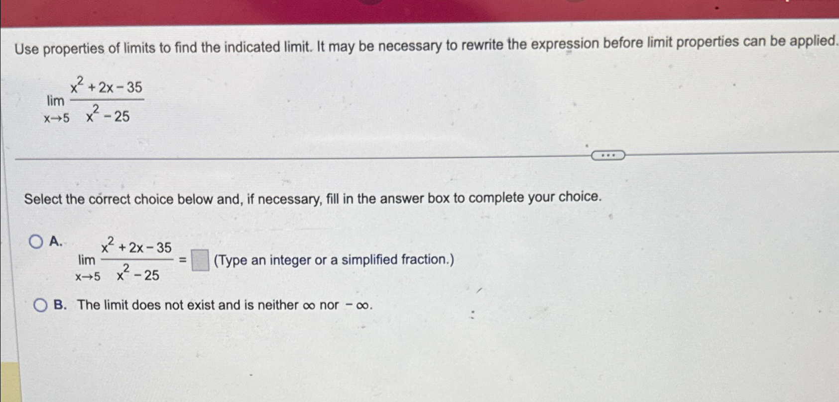 Solved Use properties of limits to find the indicated limit. | Chegg.com