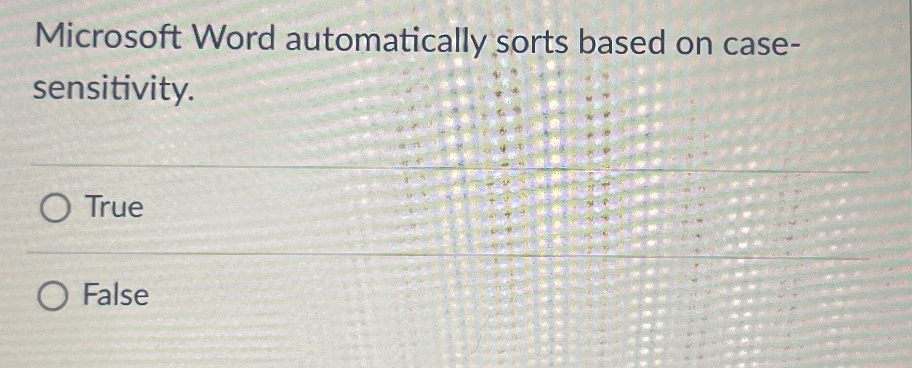 Solved Microsoft Word automatically sorts based on | Chegg.com