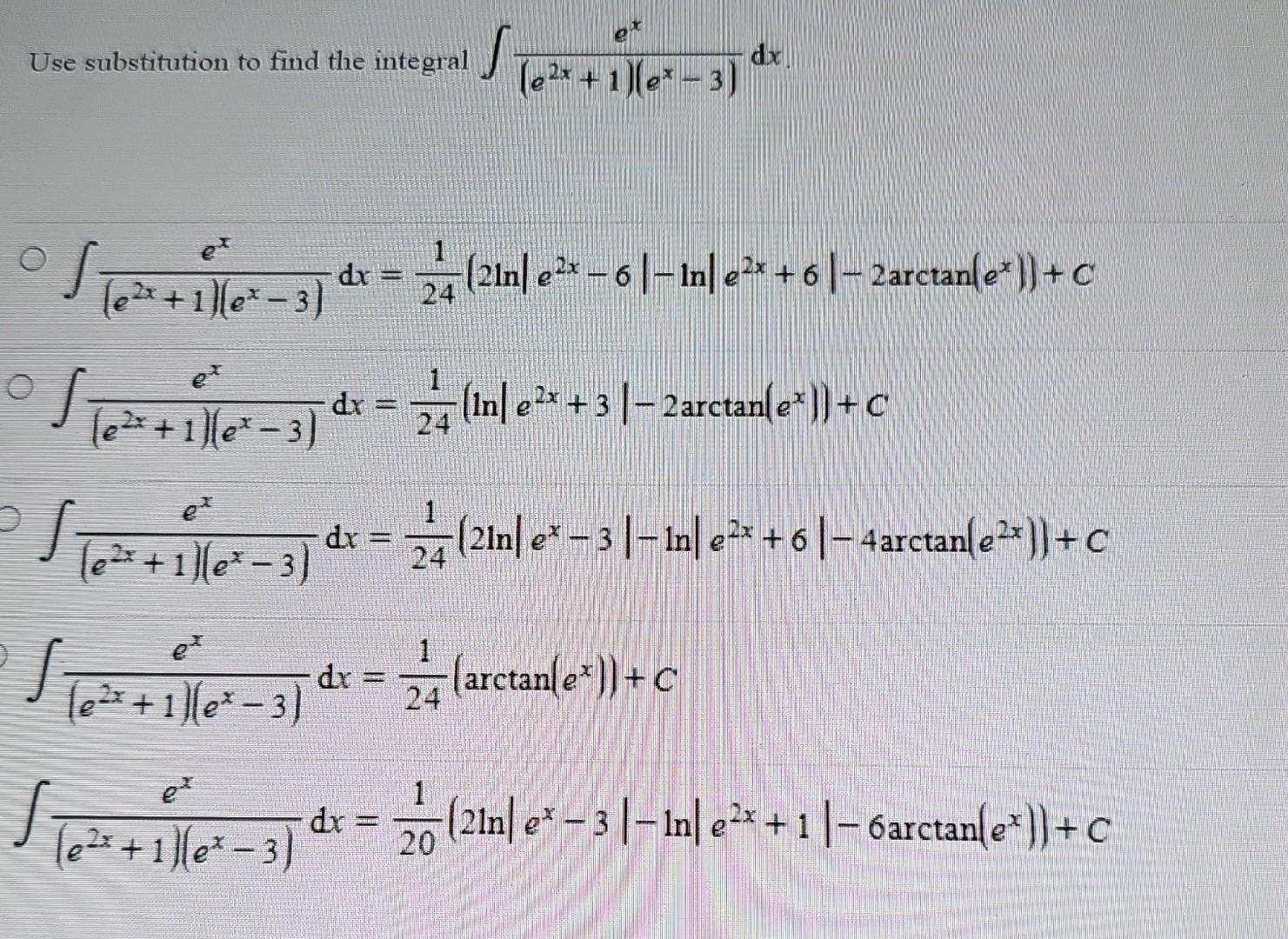 Solved Use substitution to find the integral | Chegg.com
