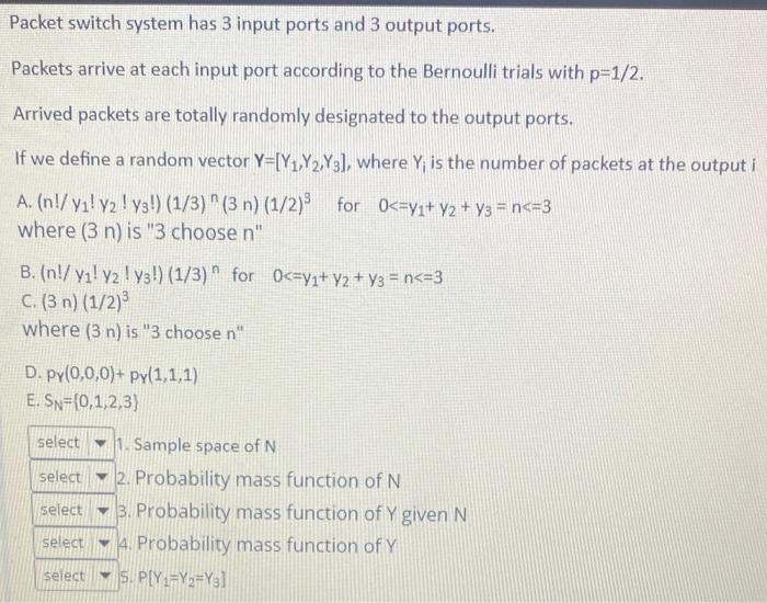 Solved Packet switch system has 3 input ports and 3 output | Chegg.com