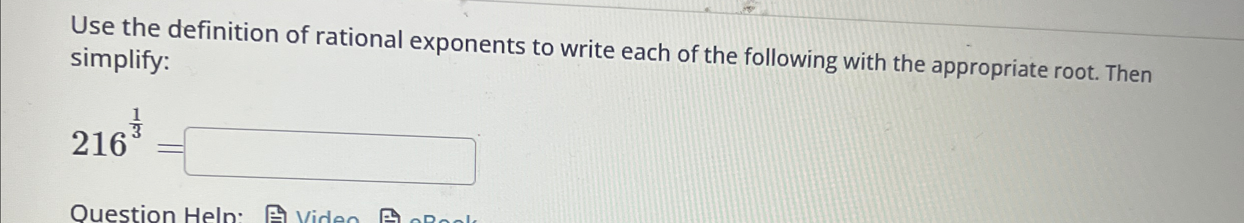 Solved Use the definition of rational exponents to write | Chegg.com
