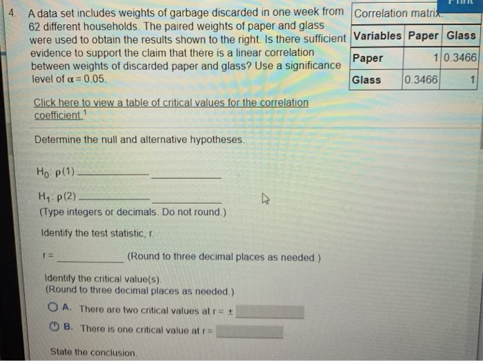 Solved 14. A data set includes weights of garbage discarded | Chegg.com