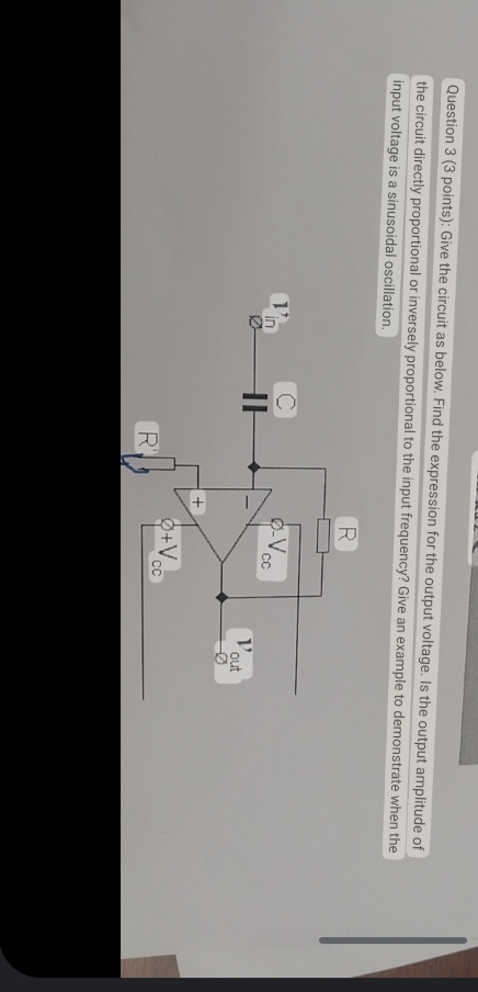 Solved Give the circuit as below. Find the expression for | Chegg.com