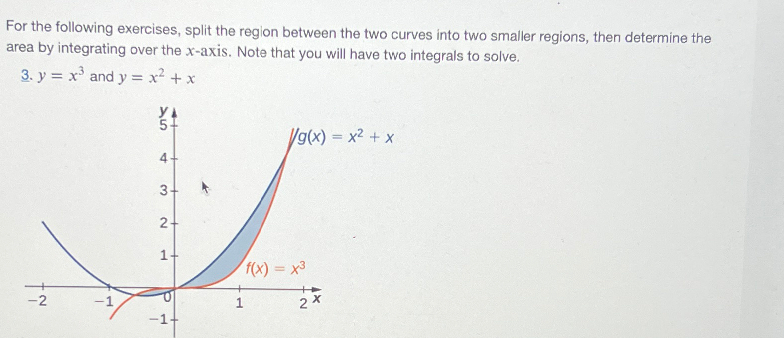 Solved For the following exercises, split the region between | Chegg.com