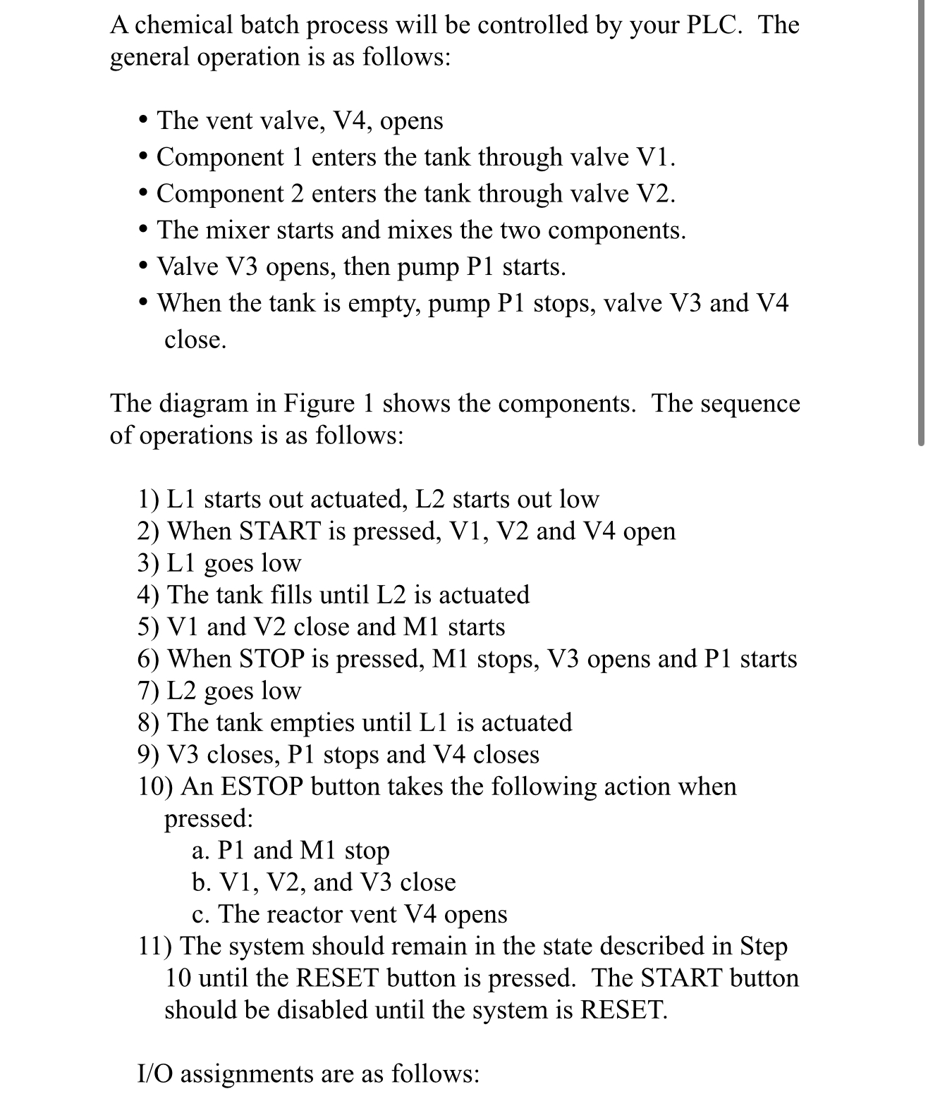 Solved A chemical batch process will be controlled by your | Chegg.com