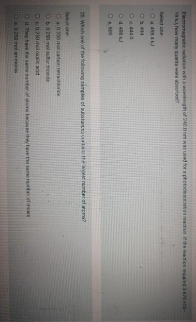 Solved Electromagnetic radiation with a wavelength of 2400 | Chegg.com