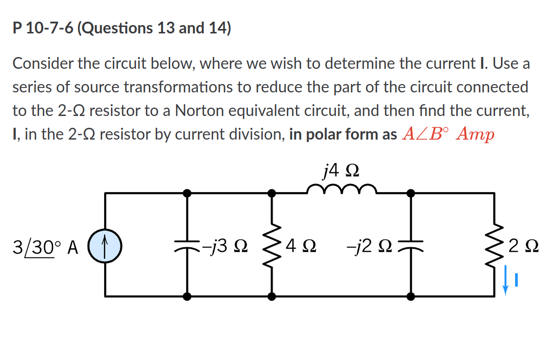 Solved P 10-7-6 (Questions 13 ﻿and 14)Consider the circuit | Chegg.com