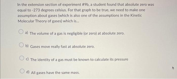 Solved In the extension section of experiment \#9b, a | Chegg.com