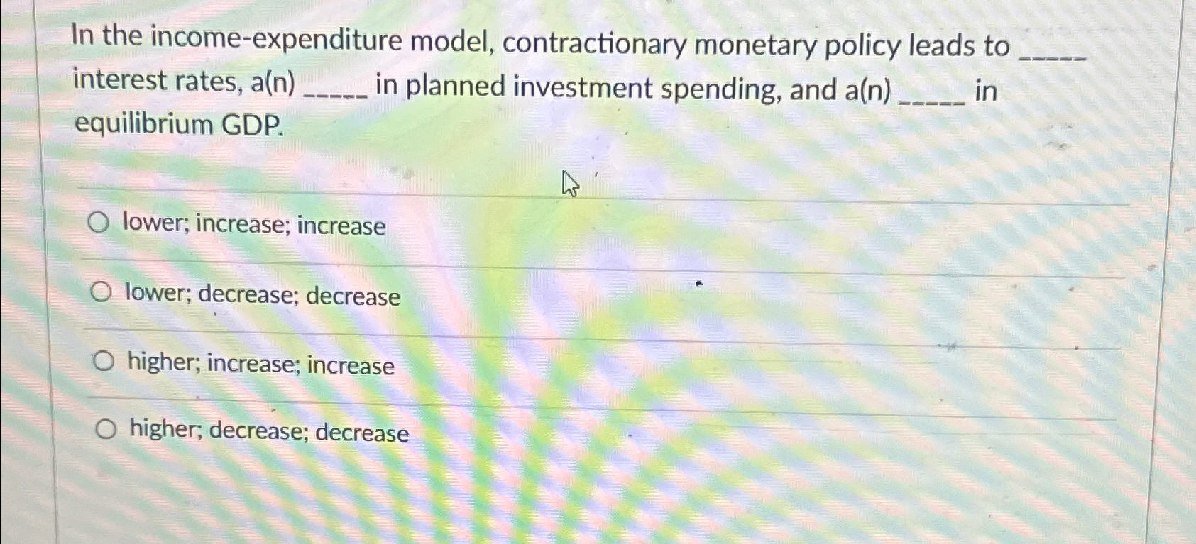 Solved In the income-expenditure model, contractionary | Chegg.com
