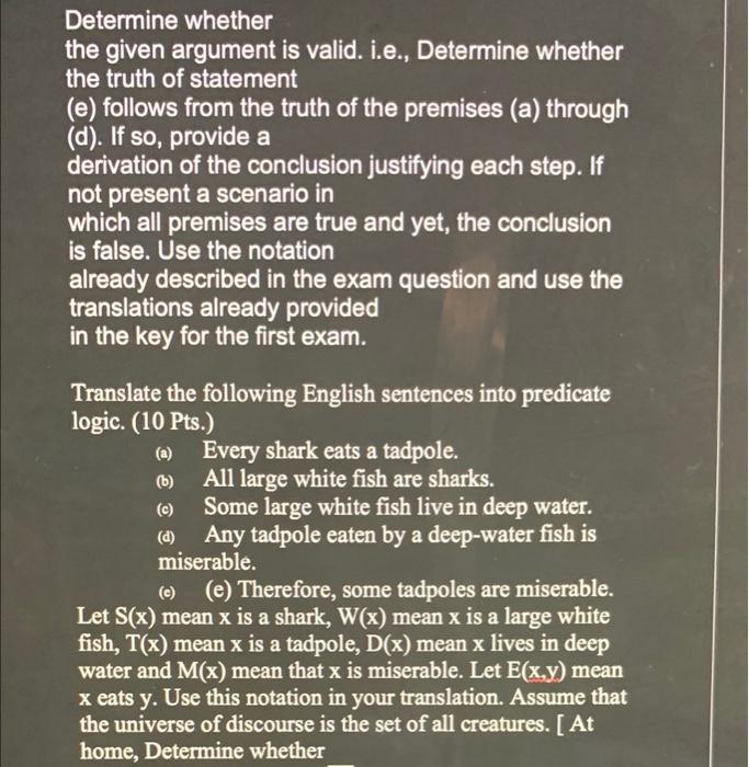 Do not solve using truth trees, solve using | Chegg.com