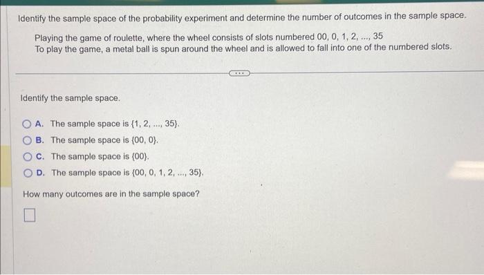 Solved Identify the sample space of the probability | Chegg.com