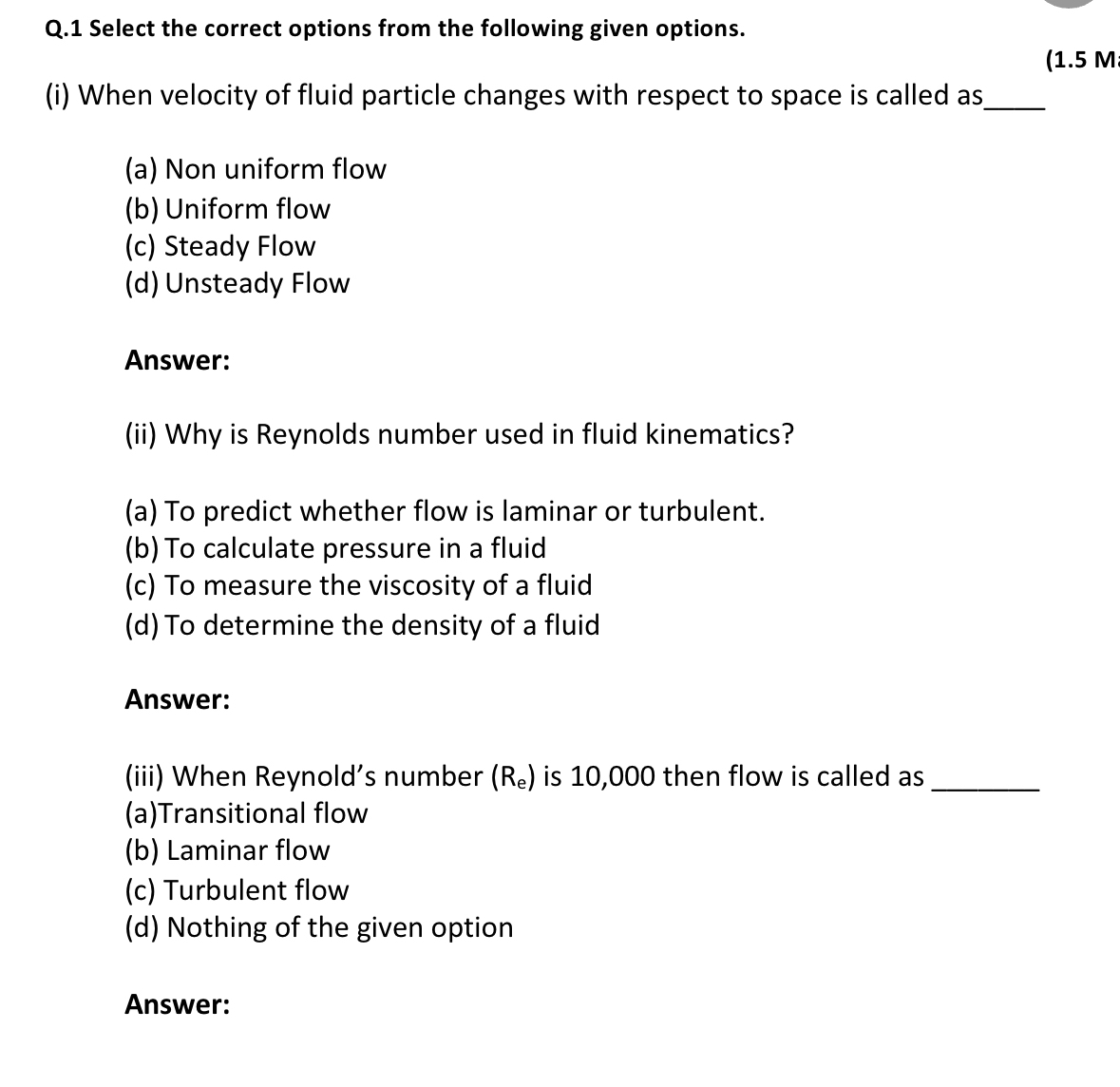 Solved Q. 1 Select the correct options from the following | Chegg.com Solved Q. 1 Select the correct options from the following | Chegg.com