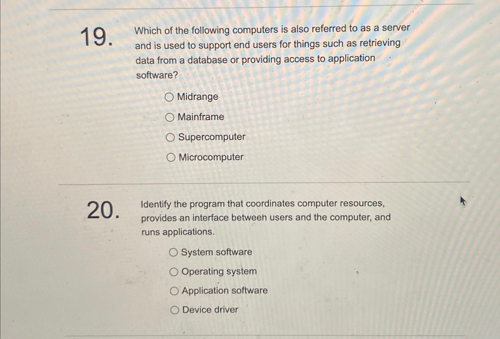 Solved Which of the following computers is also referred to | Chegg.com