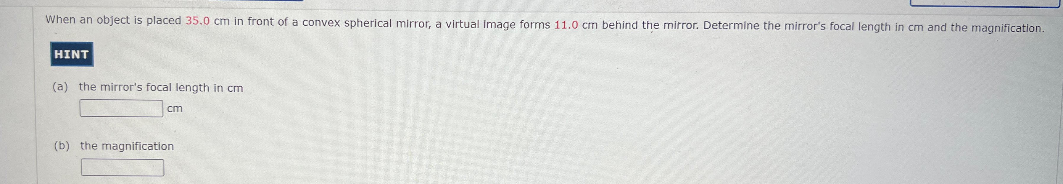 Solved When an object is placed 35.0cm ﻿in front of a convex | Chegg.com