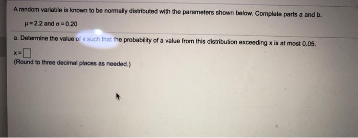 Solved A random variable is known to be normally distributed | Chegg.com