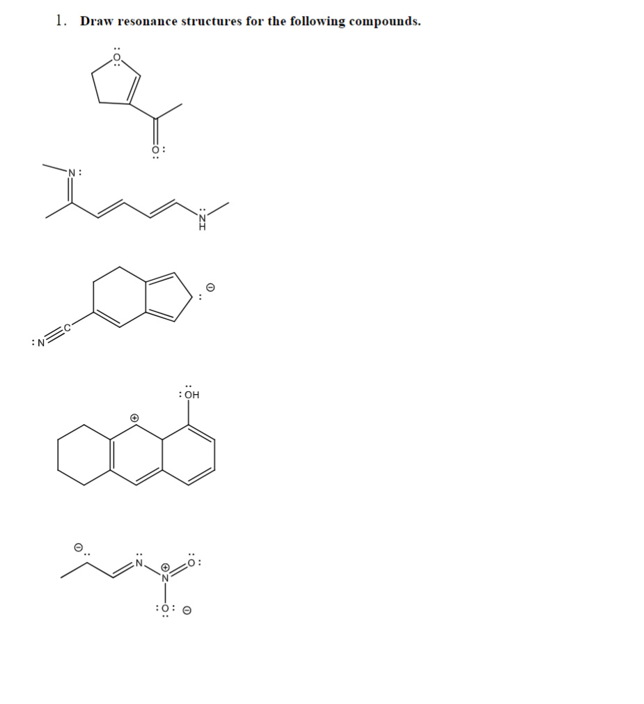 Draw resonance structures for the following | Chegg.com Draw resonance structures for the following | Chegg.com