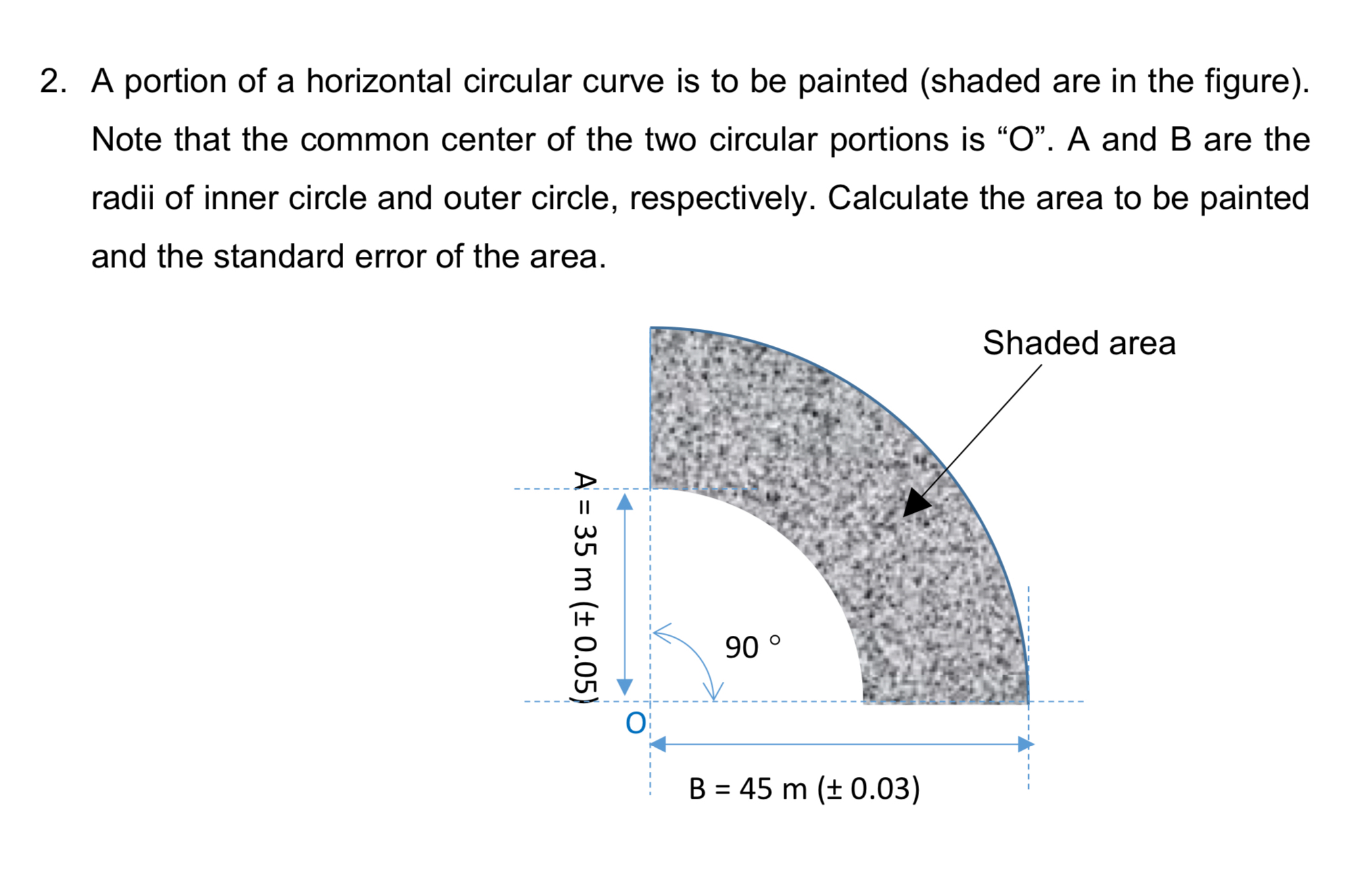 Solved A portion of a horizontal circular curve is to be | Chegg.com
