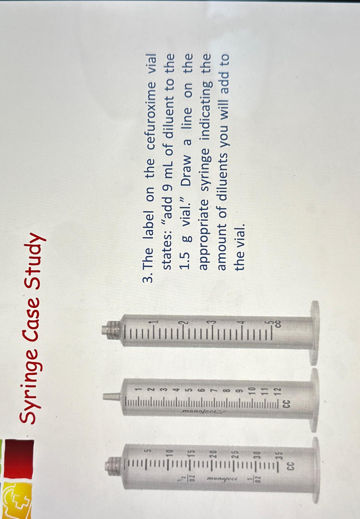 Solved Syringe Case Study3. ﻿The label on the cefuroxime | Chegg.com