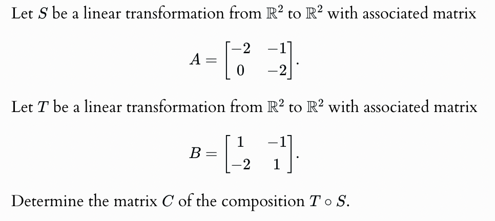 Solved Let S ﻿be a linear transformation from R2 ﻿to R2 | Chegg.com