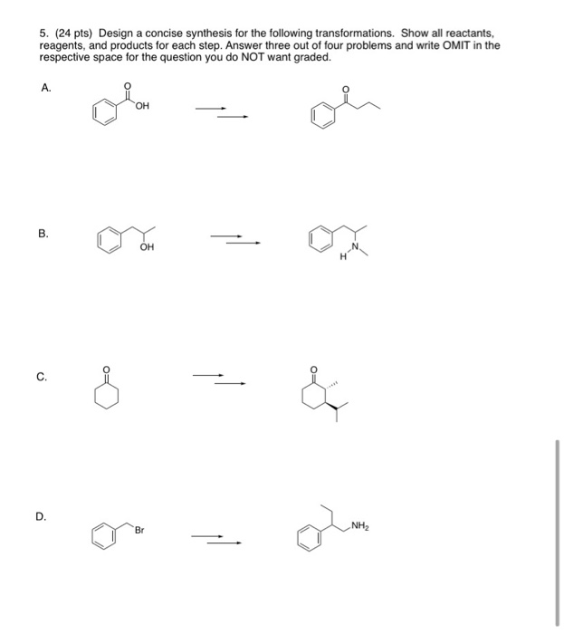 Solved 5. (24 pts) Design a concise synthesis for the | Chegg.com