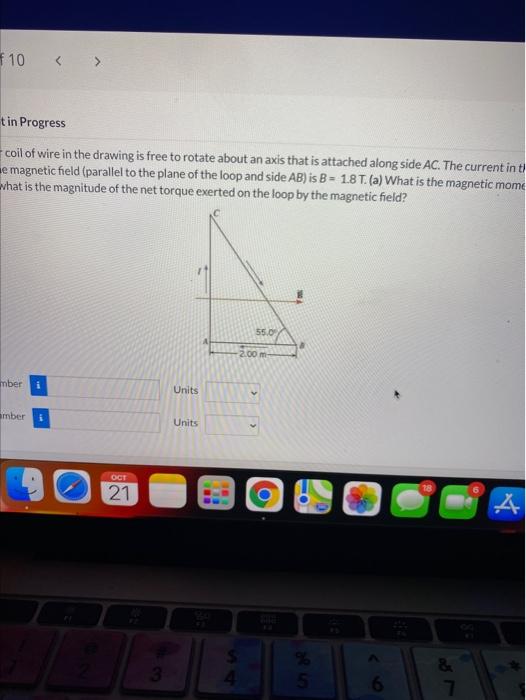 Solved The triangular coil of wire in the drawing is free to | Chegg.com