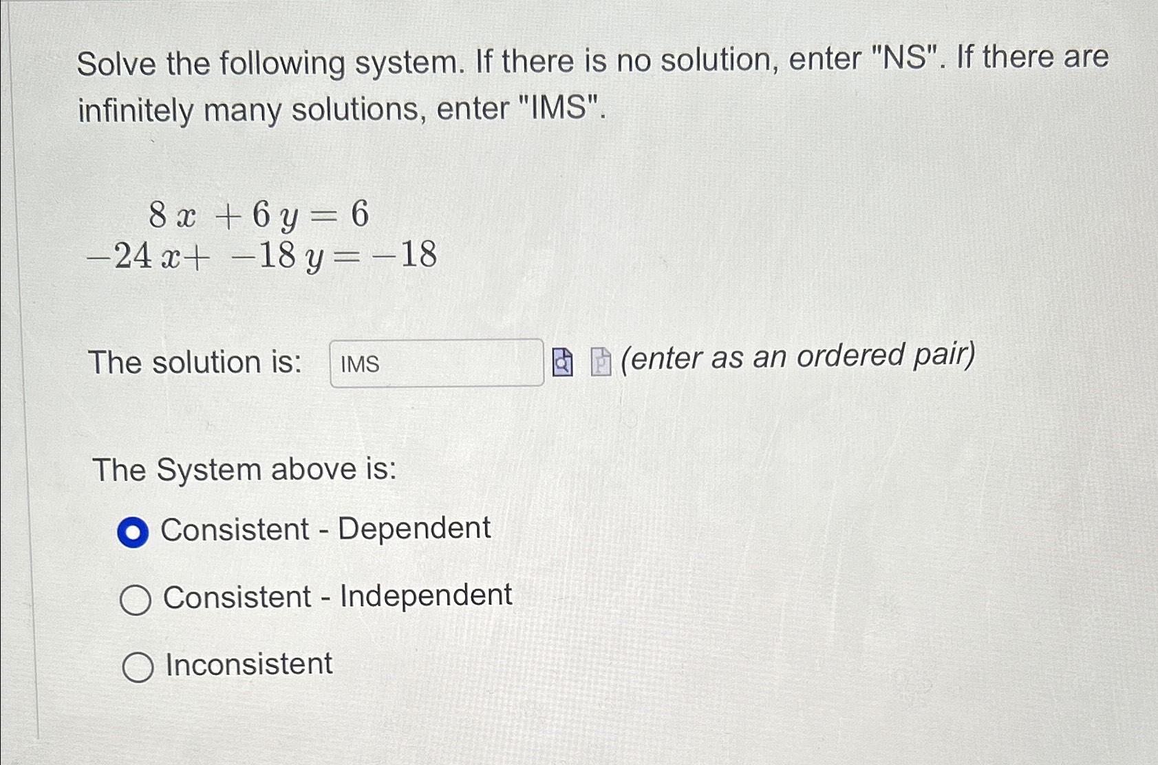 Solved Solve the following system. If there is no solution, | Chegg.com