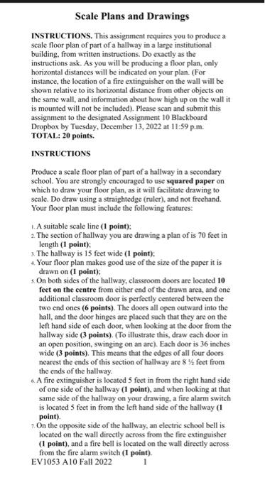 Solved Scale Plans and Drawings INSTRUCTIONS. This | Chegg.com