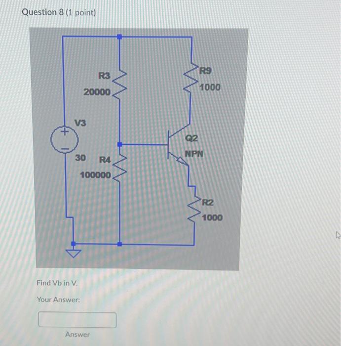 Solved Question 8 ( 1 point) | Chegg.com