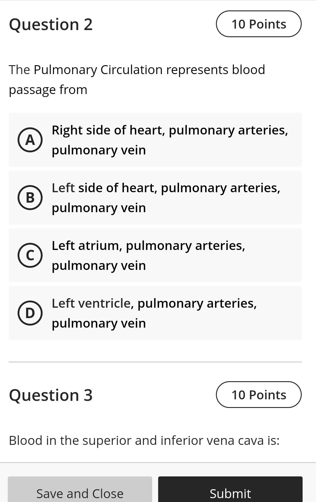Solved Question 2 10 Points The Pulmonary Circulation | Chegg.com