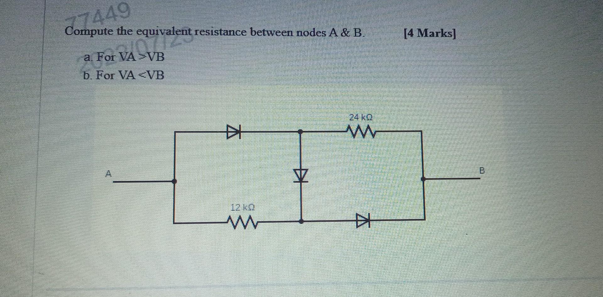 Solved b. For VA=VB | Chegg.com