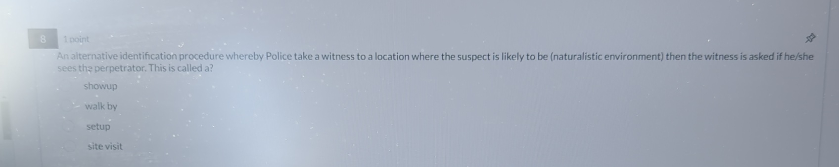 Solved 1 ﻿pointAn alternative identification procedure | Chegg.com