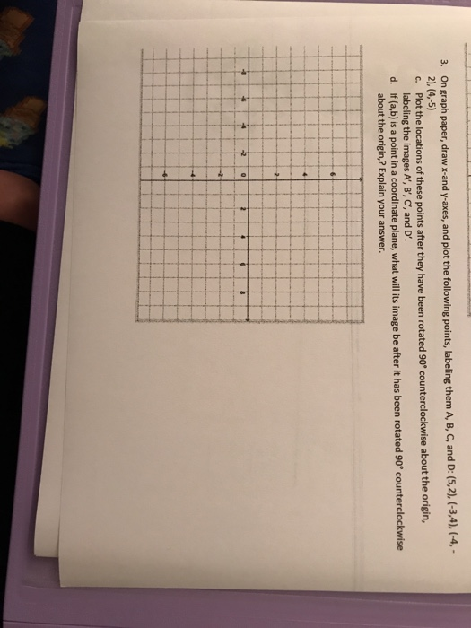 Solved 3 On Graph Paper Draw X And Y Axes And Plot The
