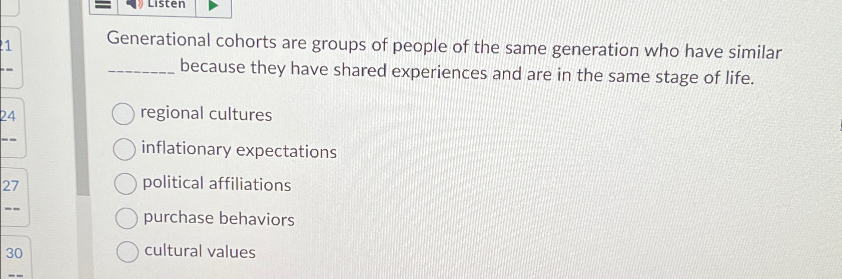 Solved Generational cohorts are groups of people of the same | Chegg.com