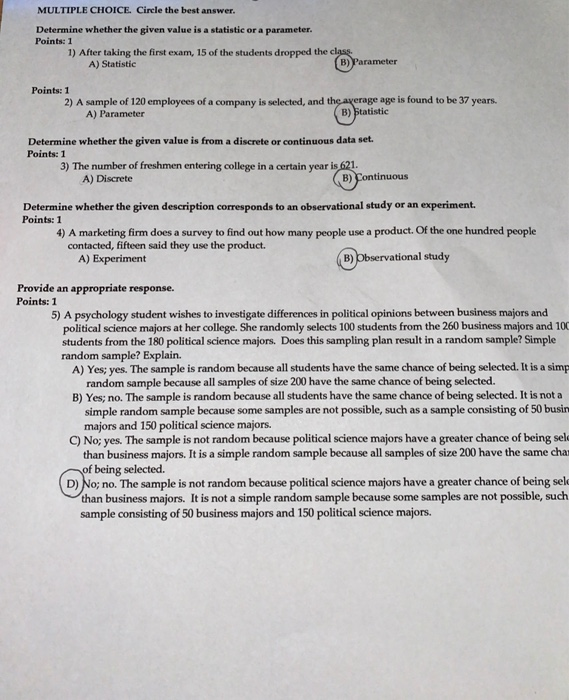 Solved MULTIPLE CHOICE. Circle the best answer. Determine | Chegg.com