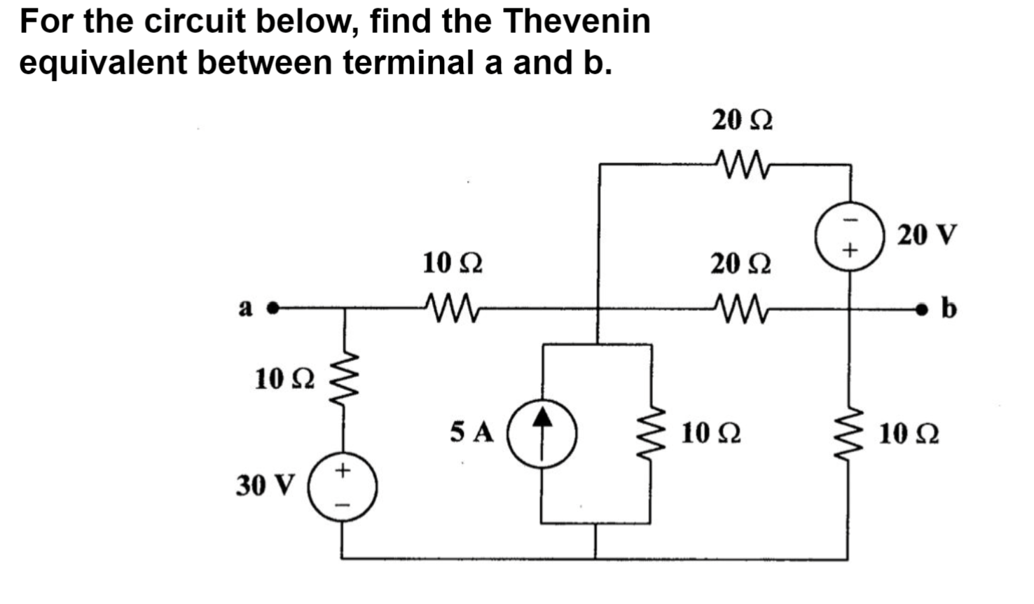 Solved For the circuit below, find the Theveninequivalent | Chegg.com