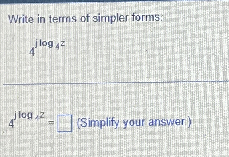 Solved Write in terms of simpler | Chegg.com